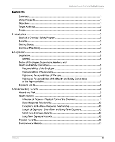 CCOHS: Implementing a Chemical Safety Program