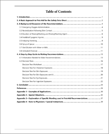 CCOHS: The Safety Data Sheet: A Guide to First-Aid Recommendations